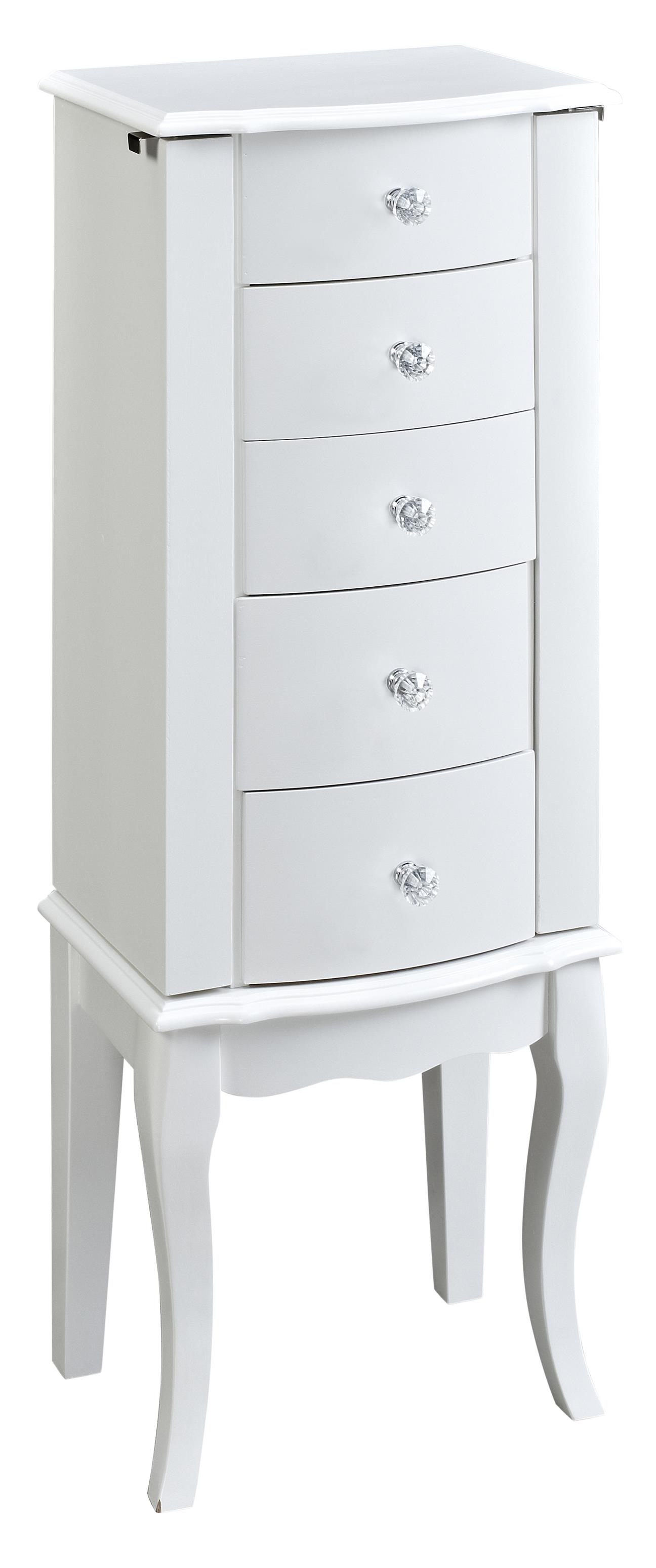 Powell Jewelry Armoire 929 521 5 Drawer White Jewelry Armoire Furniture and More Chest Jewelry Armoire